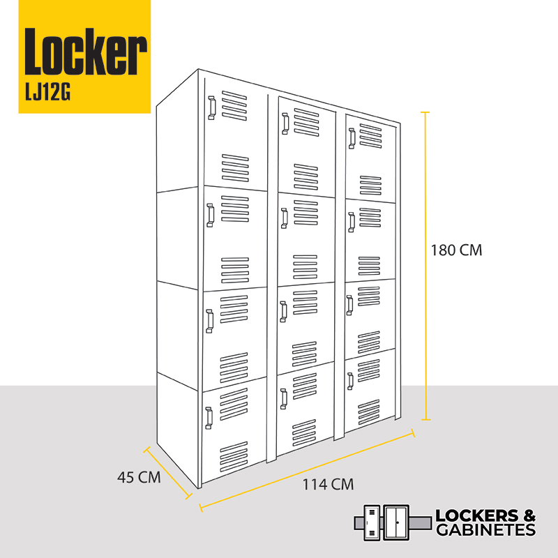 Locker Metálico en Tándem – Jumbo 12 Puertas – Lockers y Gabinetes