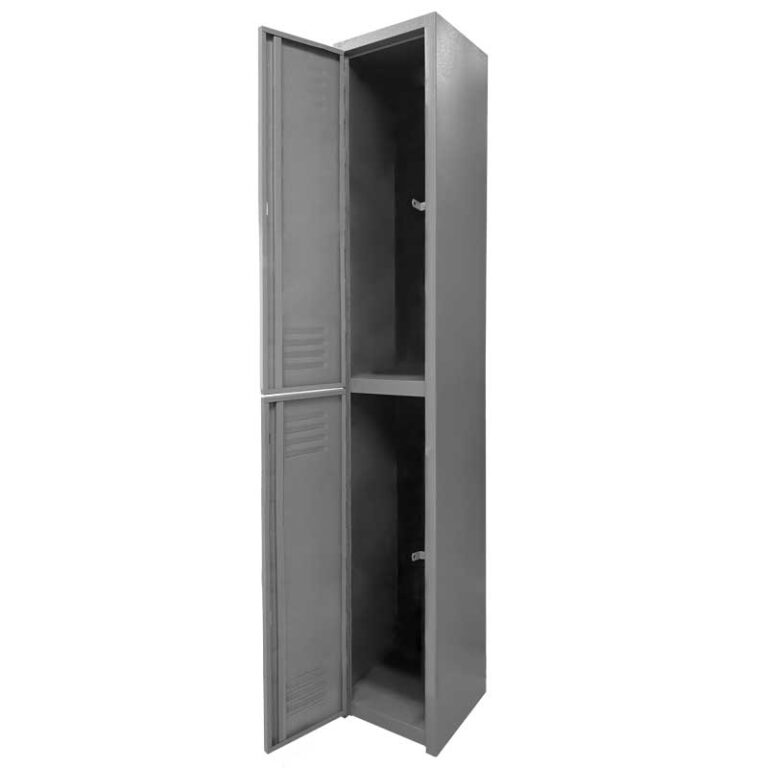 Locker Metálico Práctico – 2 Puertas Gris - Lockers y Gabinetes