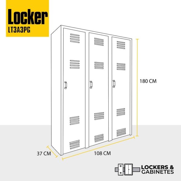 Locker metálico en Tándem – Chico 3 Puertas - Lockers y Gabinetes