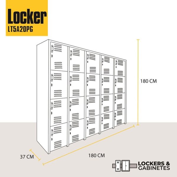Locker metálico en Tándem- XL 20 Puertas - Lockers y Gabinetes